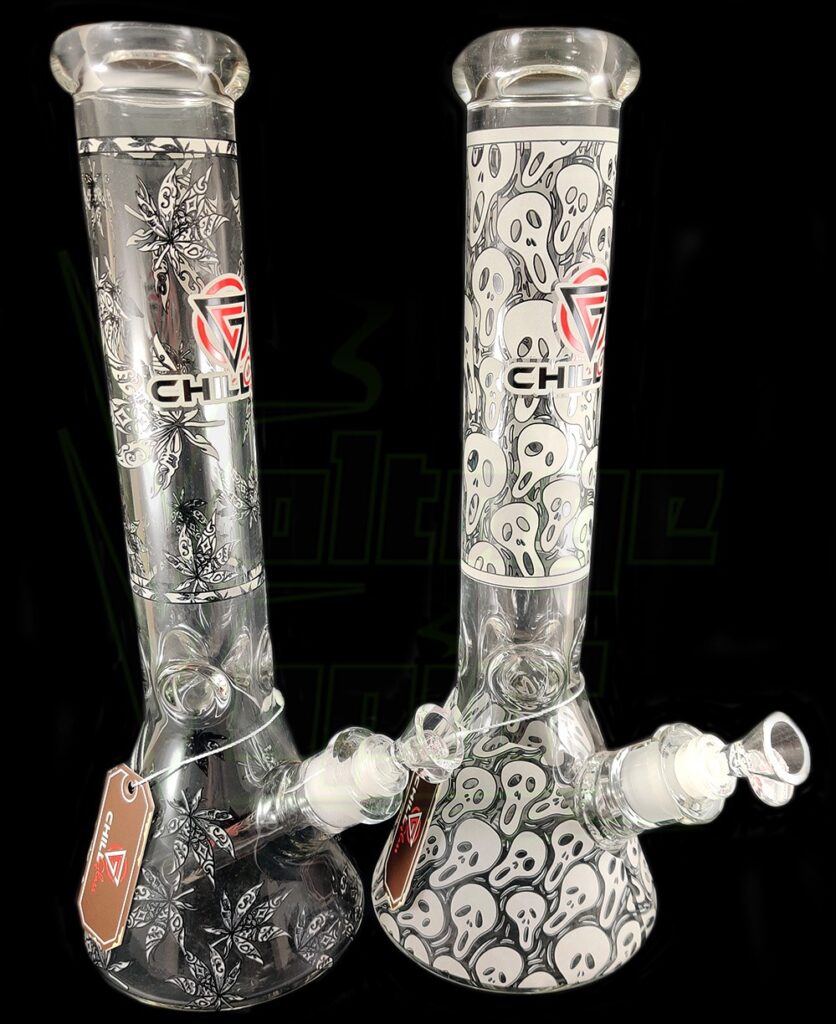 14″ Chill Glass Glow In The Dark Beaker Water Pipe | Voltage Vapin'